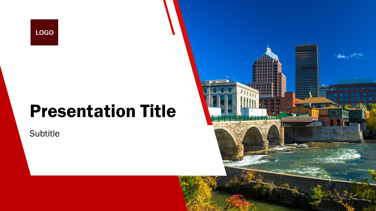 Colorblock PowerPoint Template 05 - Ruby + Citrine