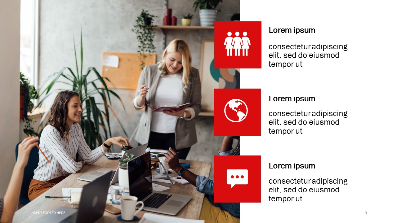 Colorblock PowerPoint Template 05 - Ruby + Citrine