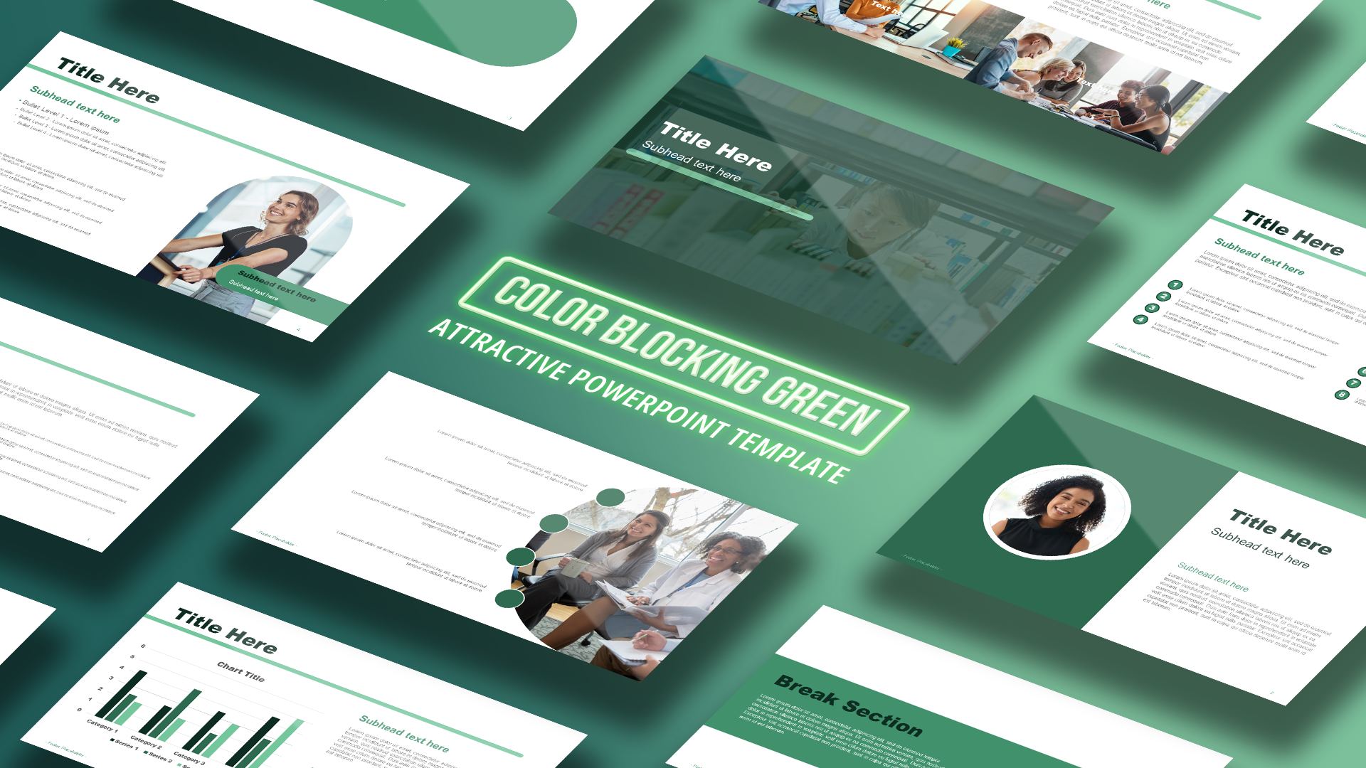 Colorblock PowerPoint Template 01 - Ruby + Citrine