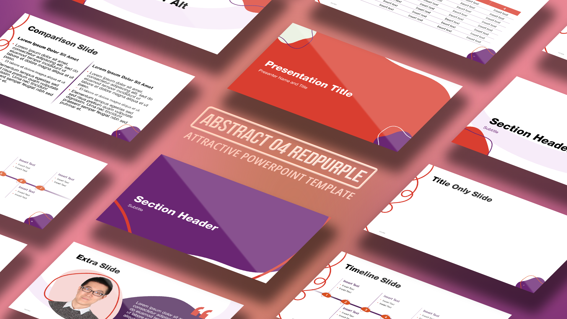 Abstract PowerPoint Template 04 - Ruby + Citrine