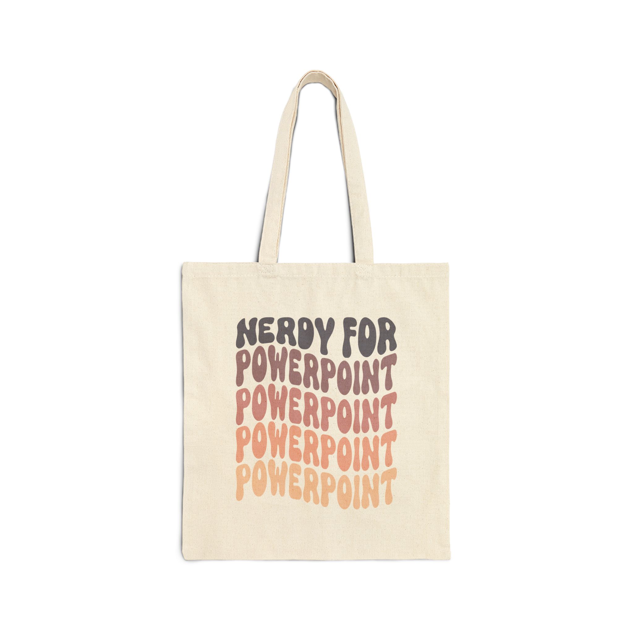 Nerdy for PowerPoint Wavy Text Cotton Canvas Tote Bag - Ruby + Citrine